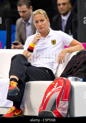 German non-playing captain Barbara Ritter during a Fed Cup tennis match ...