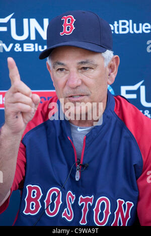Boston Red Sox manager Bobby Valentine looks toward the outfield during ...