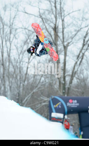 Hikaru Oe of Japan competes in the women's Halfpipe world cup snowboard ...