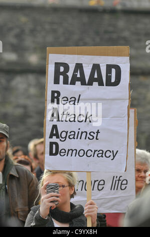 10 March 2012 - Londonderry, Northern Ireland, UK - Protesters attend a ...
