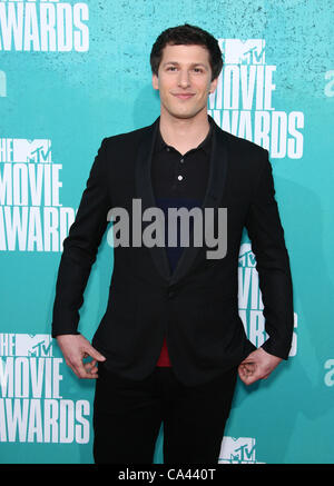 Andy Samberg at the 2012 MTV Movie Awards at the Gibson Amphitheatre ...