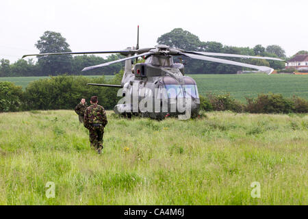 2012-06-07. Stanwick, Northamptonshire, UK. RAF Merlin mk3 helicopter ...