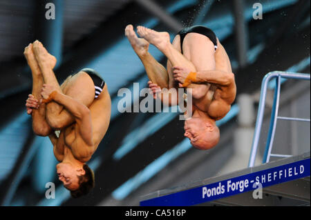 Thomas Daley (L) and Peter Waterfield of England compete during the Men ...