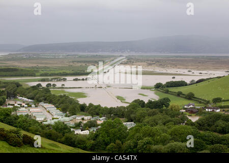 Saturday 9th June 2012. The River Rheidol in flood near Aberystwyth ...