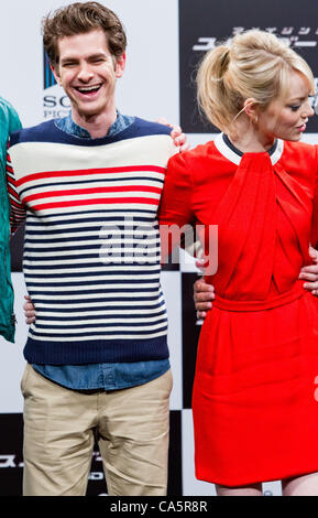 Actor Andrew Garfield (on right) attends 'The Amazing Spider-Man 2 ...