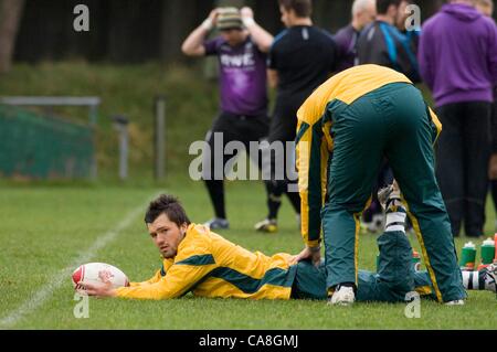 Wales players during the training session at Baku Olympic Stadium, Baku ...