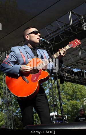Nick 13 of Tiger Army performs at the 2007 Vans Warped Tour at the ...