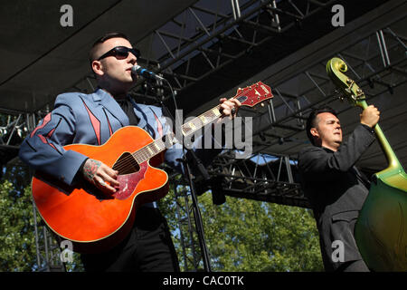 Nick 13 of Tiger Army performs at the 2007 Vans Warped Tour at the ...