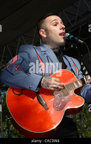 Nick 13 of Tiger Army performs at the 2007 Vans Warped Tour at the ...