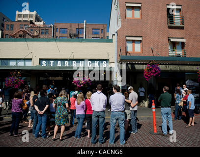 The very first Starbucks which opened in 1971 in Seattle, USA Stock ...