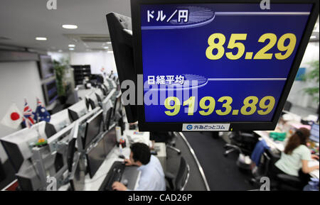 An electronic board displays the current Nikkei Stock Average (Nikkei ...