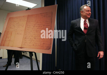 Joseph Romito stands beside a photograph of the Calhoun Letter as ...