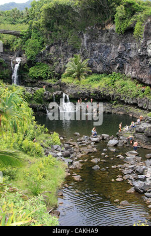 the Oheo Gulch (also called Seven Sacred Pools) Haleakala National Park ...