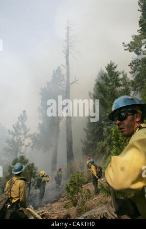 Forest Service Del Rosa hotshot David Borero helps set up for Vice ...