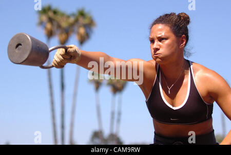 Summer Pierson of Phoenix, Arizona competes in the Women's 28 lb ...