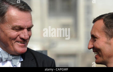 Mayor of Prague Bohuslav Svoboda (right) and Marek Dospiva (left) from ...