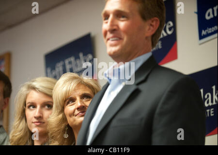 Sen. Jeff Flake, R-Ariz., and his wife Cheryl Flake arrive at the ...