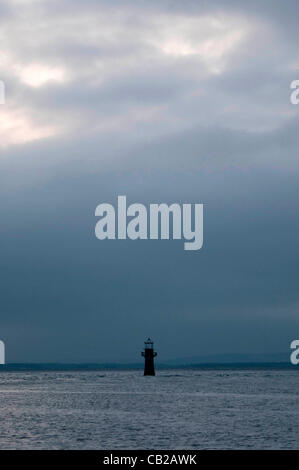 Swansea. UK. 23rd May 2012. Stormy skies at the remote Whitford Point ...