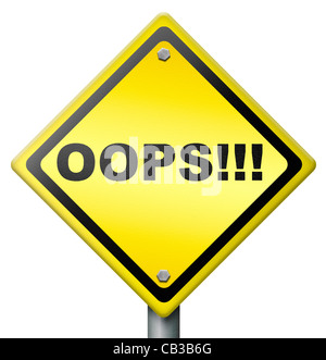 Oops Road Sign Stock Photo - Alamy
