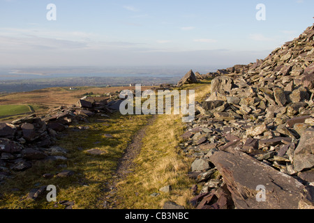 Alexandra and Moel Tryfan Slate Quarry in the mountains above ...