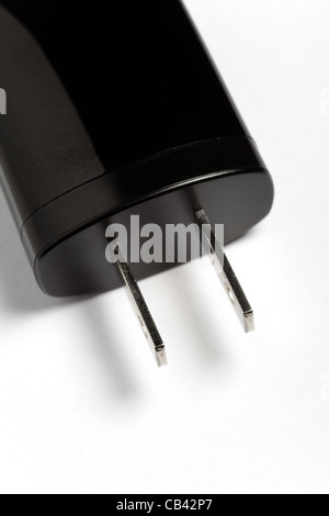 Black Power Plug, White Background Stock Photo - Alamy