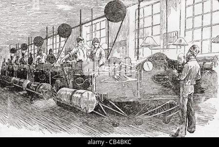 Historical illustration, 19th Century, machines for chocolate Stock ...