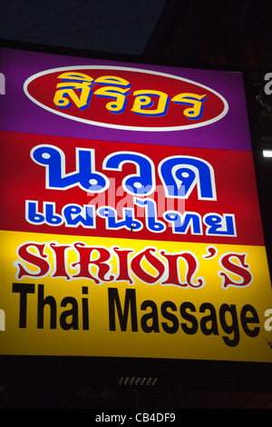 Thailand, Bangkok, Massage Parlour Sign Stock Photo - Alamy