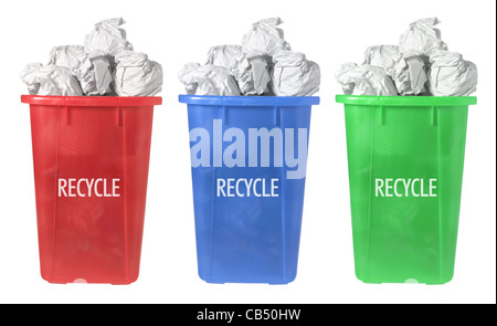 Garbage bins, waste paper bins and recycling bins Stock Photo - Alamy