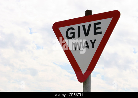 GIVE WAY Road Sign warning advisory English British signs England UK ...