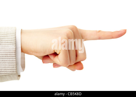 Photo of human hand with forefinger pointing straight Stock Photo - Alamy