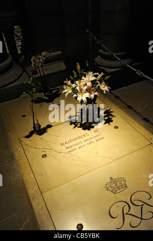 The grave of Prince Rainier of Monaco; St. Nicholas Cathedral, Monte ...