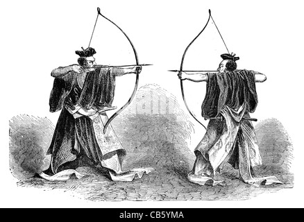 Kyudo - is the Japanese martial art of archery. An hand drawn vector ...