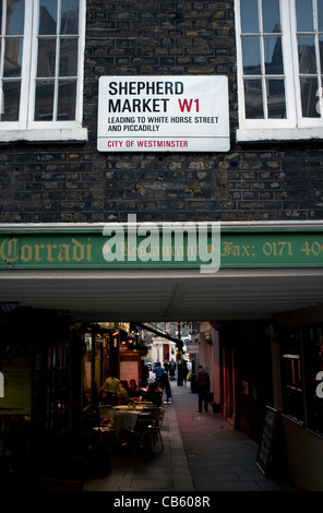 Shepherd Market street road sign for City of Westminster London W1 ...