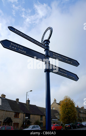 Stow on the Wold Signpost, Cotswolds; England; UK Stock Photo - Alamy