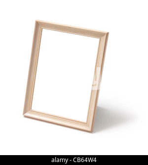 Old empty frame standing on table on brick wall background Stock Photo ...
