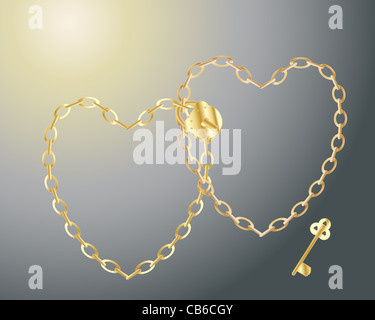two locked hearts Stock Photo - Alamy