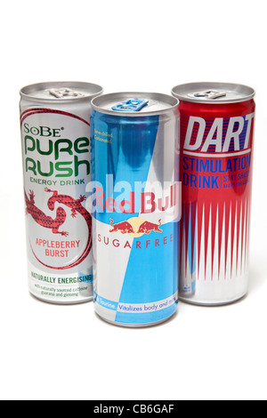 Sobe Pure Rush energy drink isolated on a white studio background Stock ...