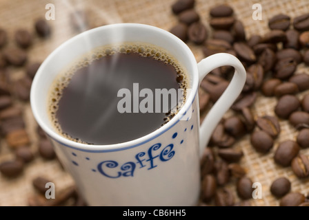 Delicious Hot Coffee Drink in a Cup Stock Photo - Alamy