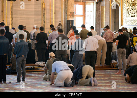 Istanbul: prayers in Blue Mosque Stock Photo - Alamy