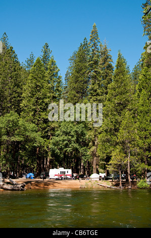 Merced River and North Pines Campground, Yosemite Valley, Yosemite ...