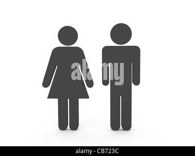 Man and woman symbol on white, 3d render Stock Photo - Alamy