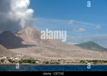 Ruins of Plymouth, buried under the ash from La Soufriere volcanic ...