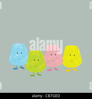 Smiling gumdrop characters Stock Photo - Alamy