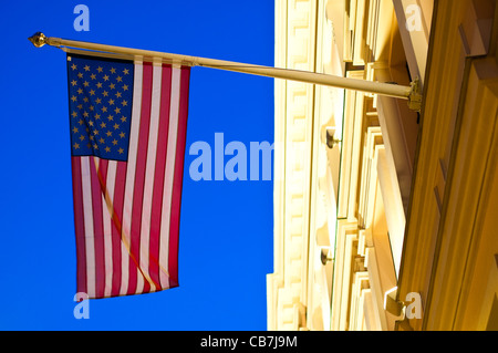 An American flag hanging down Stock Photo - Alamy