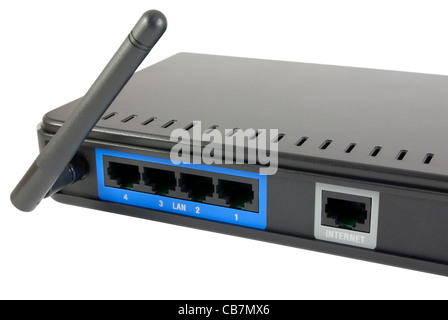 Back panel of network router Stock Photo - Alamy