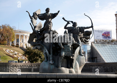 Monument to Founders of Kiev - Kyi, Shchek, Khoryv and Lybid on Stock ...
