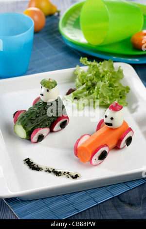 Cars made out of vegetables, children food Stock Photo - Alamy