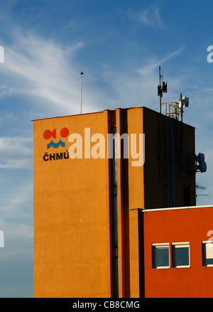 Czech Hydrometeorological Institute (CHMI) building in Prague, sign ...