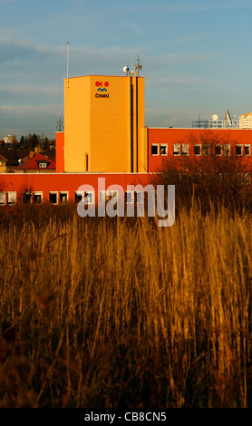 Czech Hydrometeorological Institute (CHMI) building in Prague, sign ...