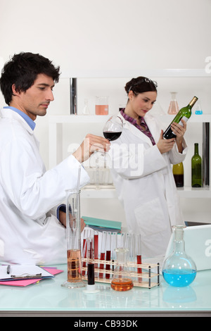 oenologists working in a lab Stock Photo - Alamy